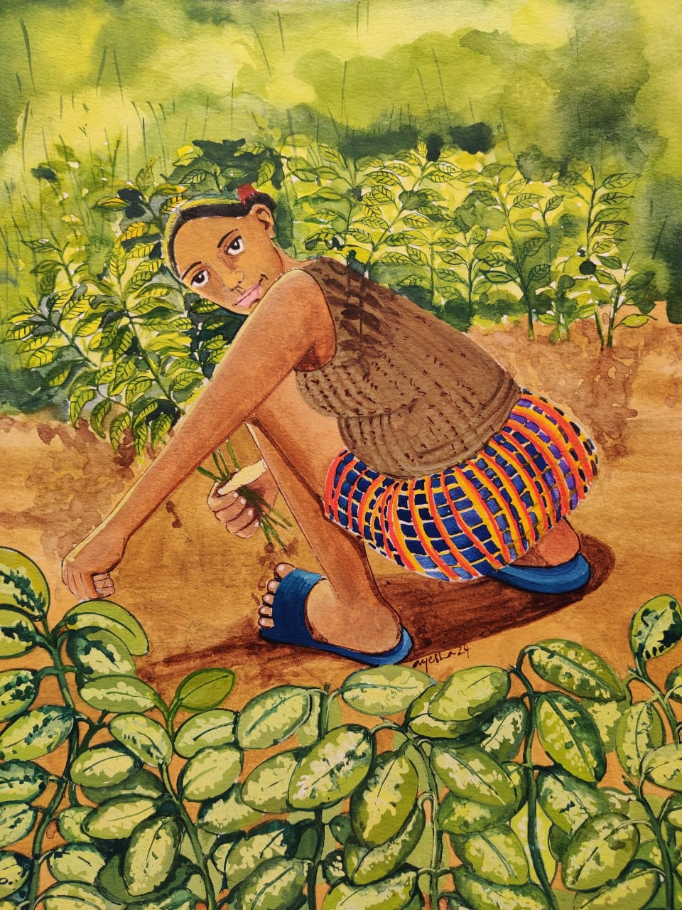 Lady In Her Garden - Framed – Baro Art