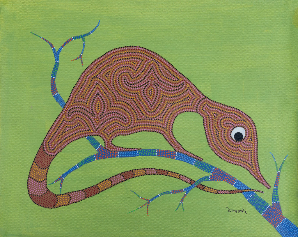 Lizard on a Dry Tree (Framed) – Baro Art