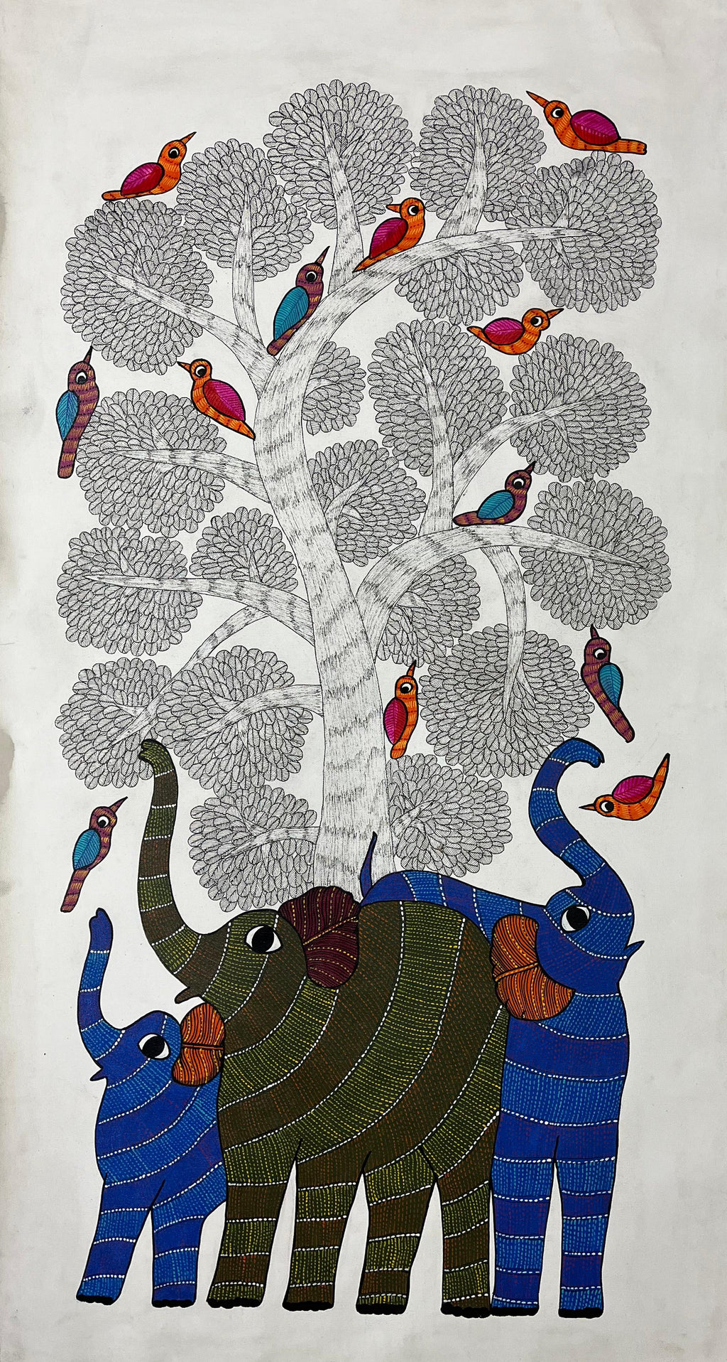 Elephants under a Tree – Baro Art