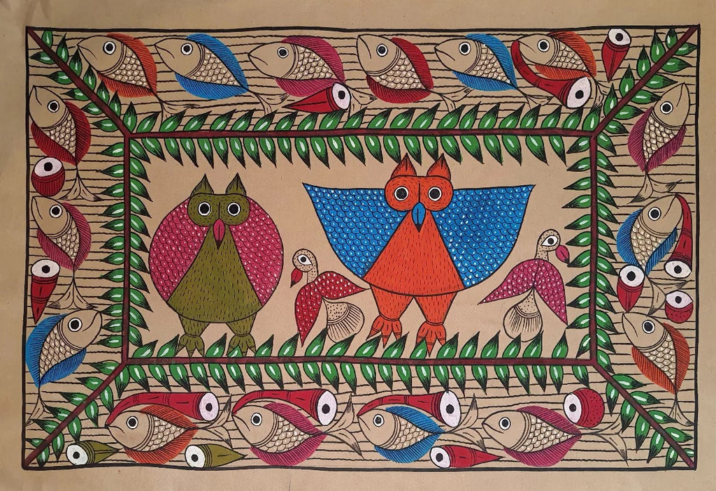 FISH BORDERED AROUND OWLS – Baro Art