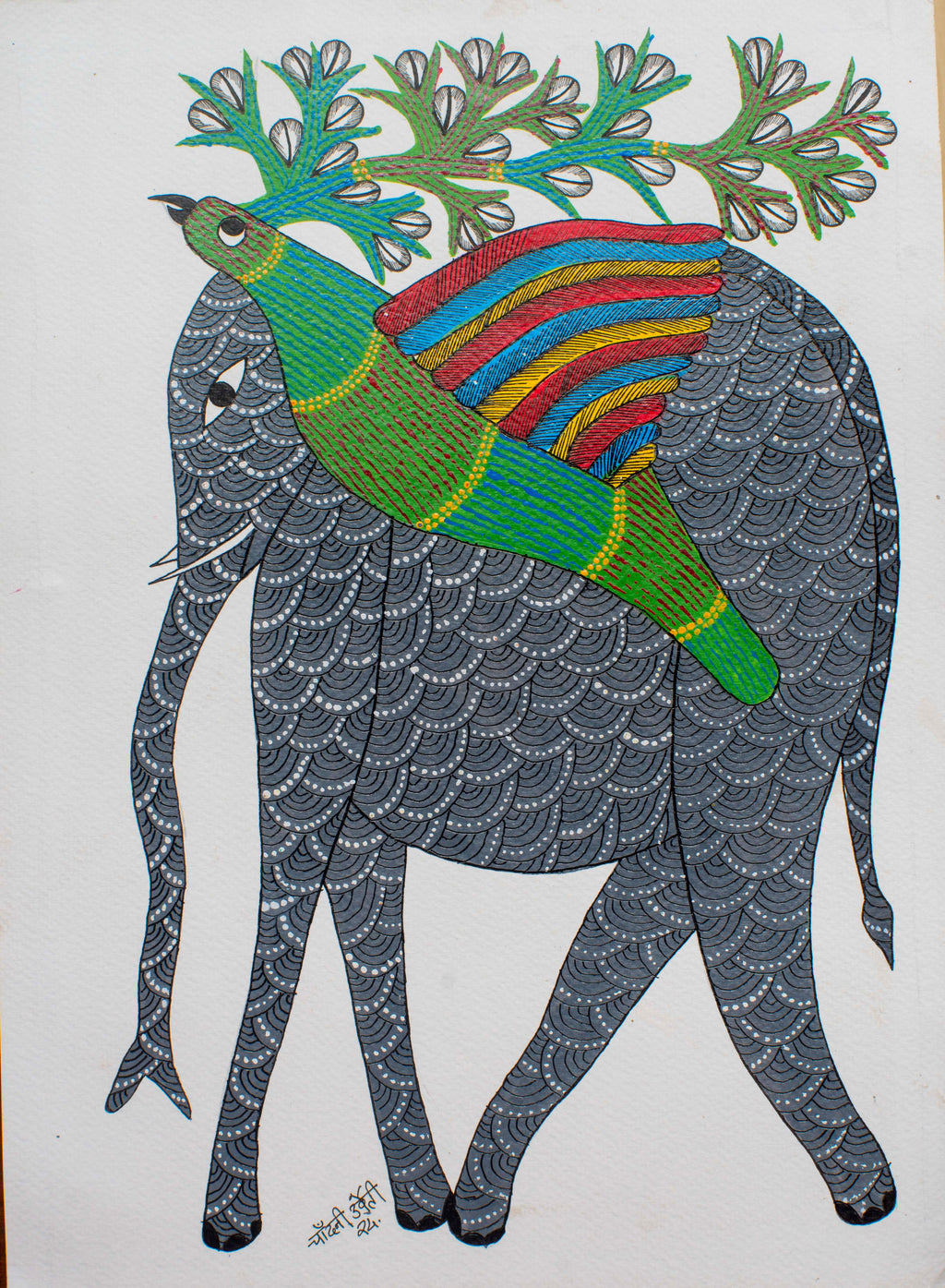 Elephant and Bird – Baro Art
