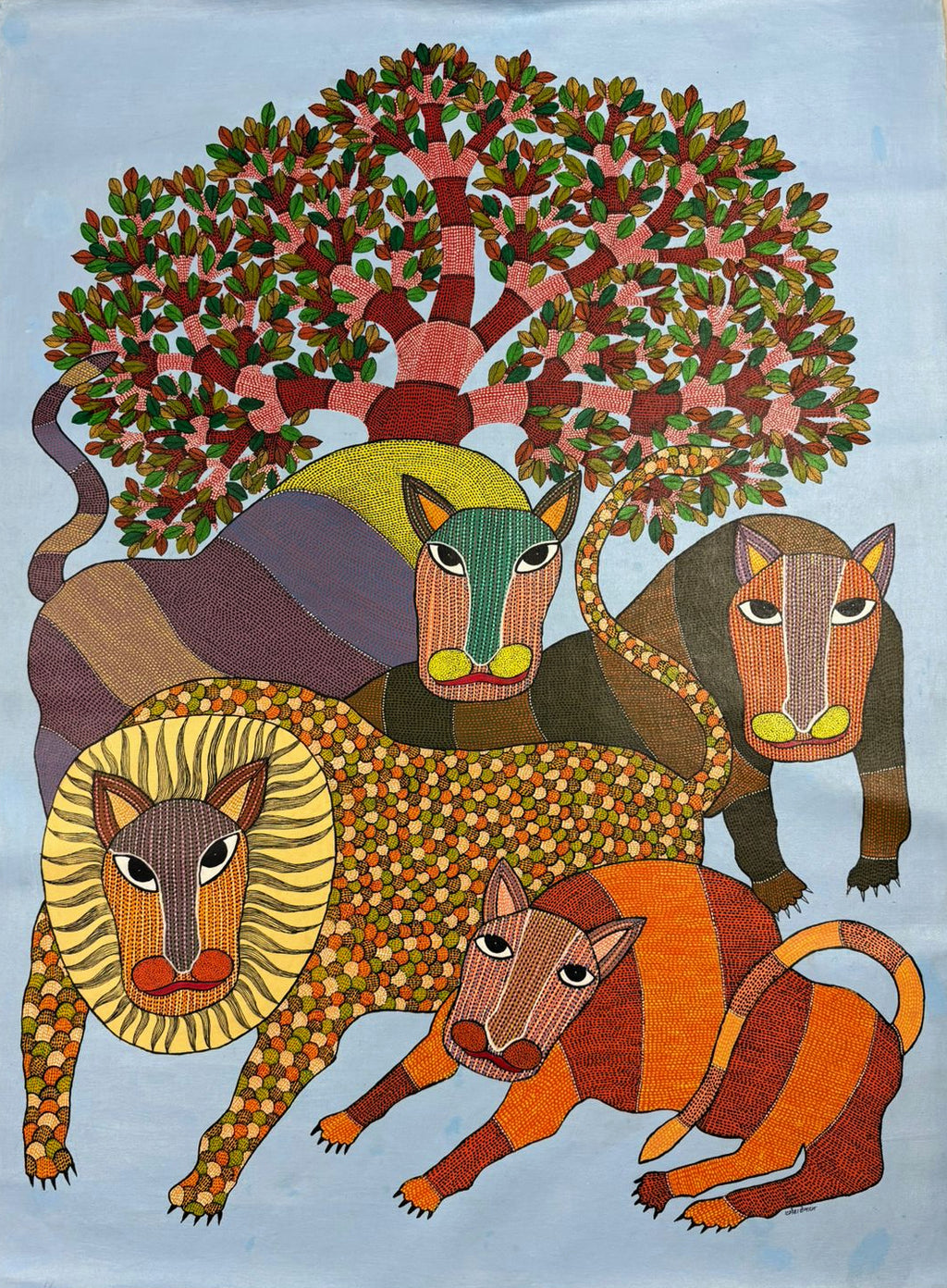 Tiger Family and Tree – Baro Art
