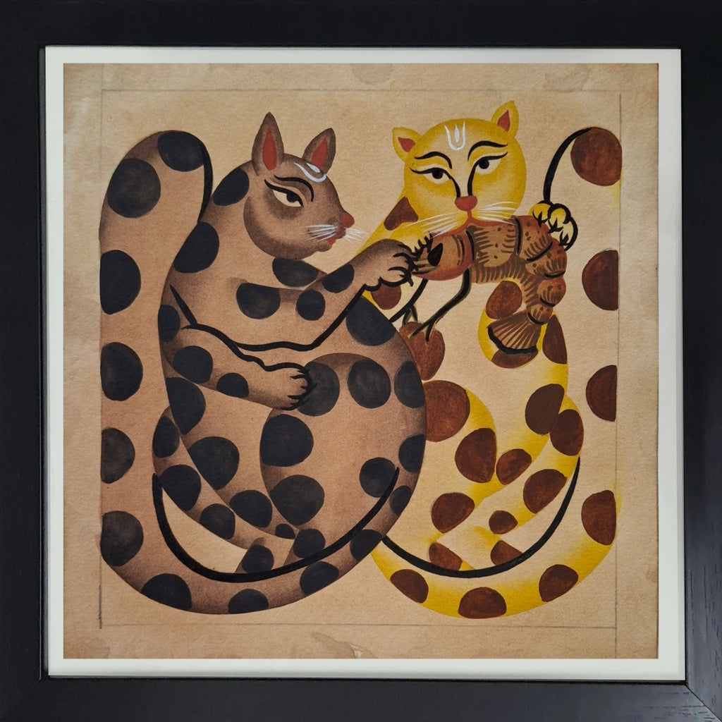 Two Cats, One Prawn (Framed) – Baro Art