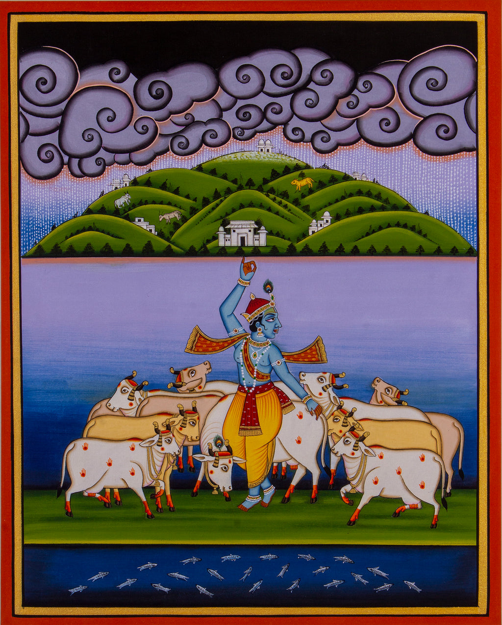 Krishna Govardhan – Baro Art